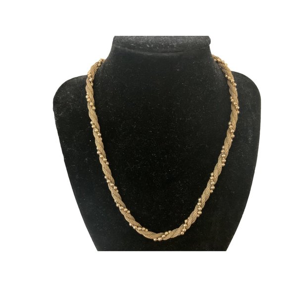 Vintage avon gold mesh bead necklace twisted chain | Jewelry | Vintage ...